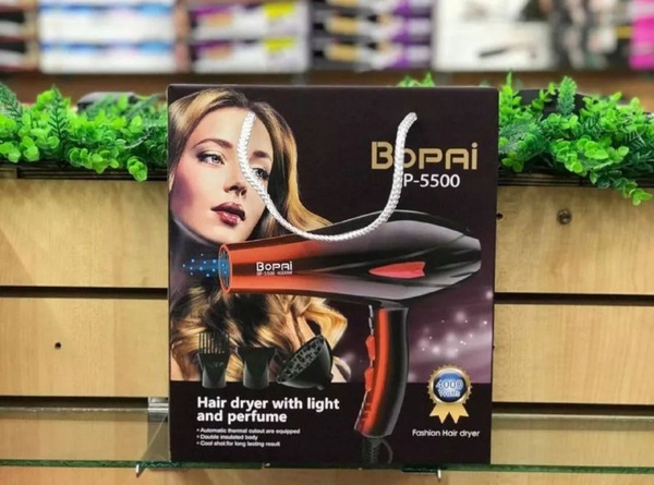 Фен для волос BP-5500, черный, красный - купить по выгодным ценам в интернет-магазине OZON ...