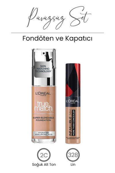 Loreal Paris Фундамент True Match Foundation 2C И Консилер Infaillible ...