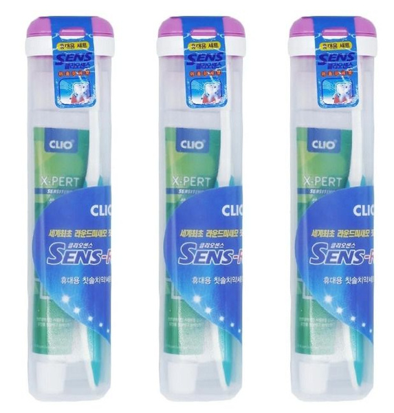 Clio Набор дорожный Щетка + Паста, Toothbrush + Toothpaste, 3 уп ...