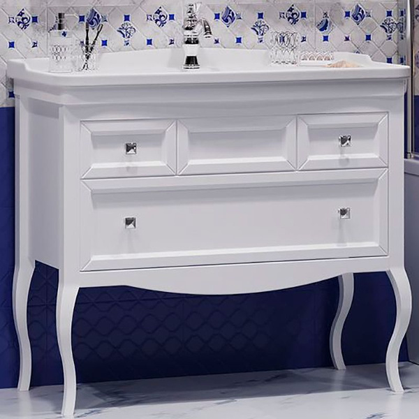 Тумба Opadiris Валери 105, цвет белый (под раковину Kirovit Модерн 105), без раковины купить на ...