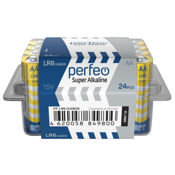 Батарейки Perfeo LR6 AA Super Alkaline алкалиновые (щелочные) пальчиковые, 24шт, 1.5V - купить с ...