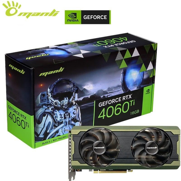 Видеокарта MANLI GeForce RTX 4060 Ti, 16 ГБ DisplayPort, HDMI Manli RTX ...