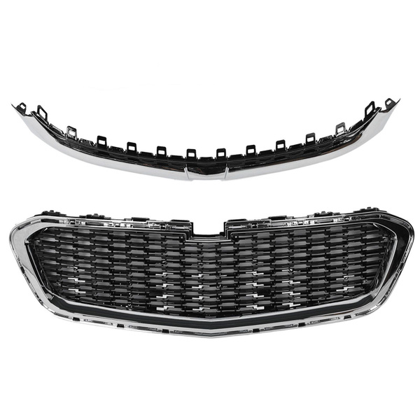 Хромированная верхняя часть переднего бампера + нижняя средняя сетка ...