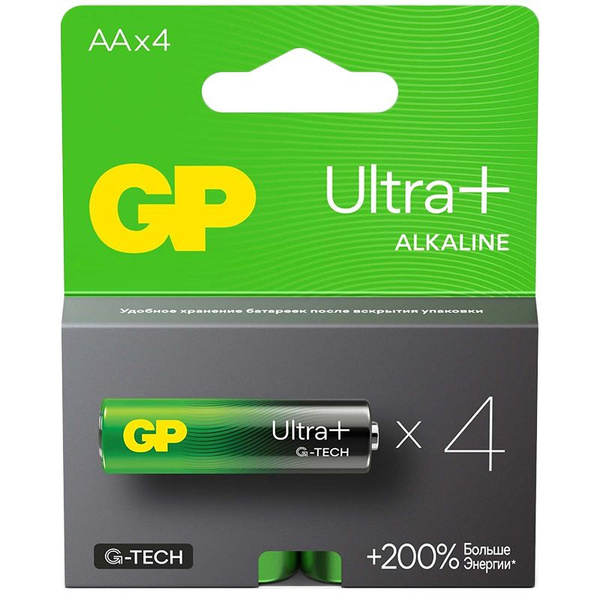 Батарейка AA - GP Ultra Plus Alkaline 15А 15AUPA21-2CRSB4 40/320 (4 штуки) - купить с доставкой ...