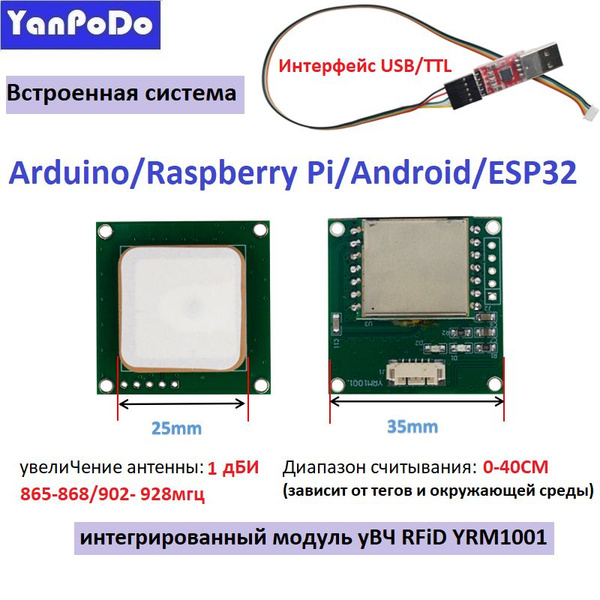 0-5dbi усиление антенны встроенный считыватель UHF RFID модуль для ...