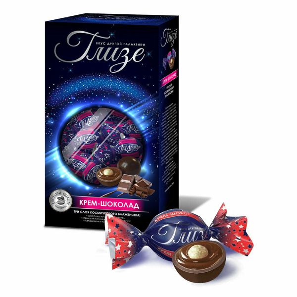 Конфеты ГЛИЗЕ с кремовой начинкой со вкусом "Шоколад" и воздушным рисом ...