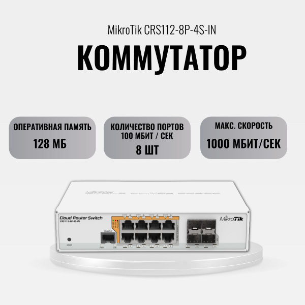 Коммутатор MIKROTIK CRS112-8P-4S-IN - купить по выгодной цене в ...