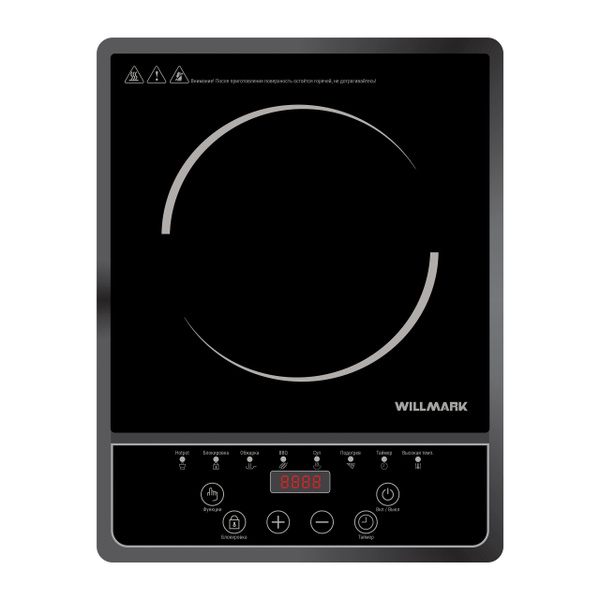 Плита стеклокерамическая WILLMARK WCP-676B ( 2000Вт, 1 конф., 8 уровней темп., 6 программ ...