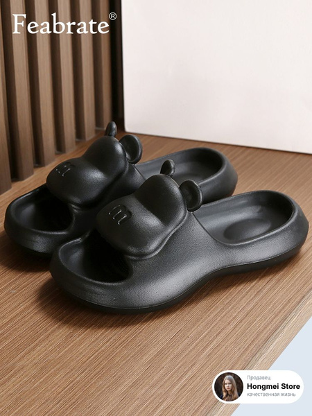 Шлепанцы Женский Feabrate, размер 35, 36 EVA Круглый нос, Толстая подошва Без каблука Без ...