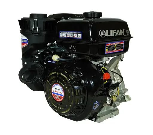 Двигатель бензиновый LIFAN 190F 3А (15 л.с., 4-хтактный, одноцилиндровый, вал 25 мм, объем 420см ...