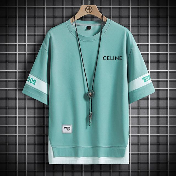 Футболка CELINE, размер 50, цвет зеленый - купить по выгодной цене в ...