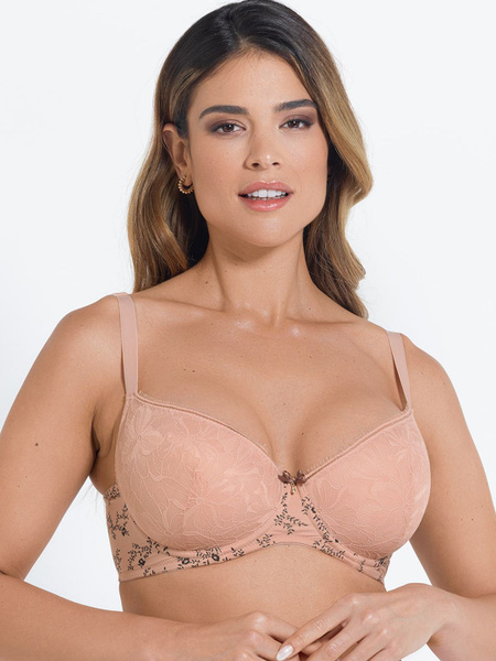 Бюстгальтер Женский Grandissima классическая чашка, размер 85C бежевый Офисный/школьный Россия ...