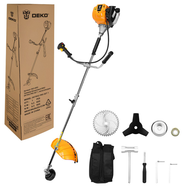 Триммер бензиновый DEKO DKTR52 PRO SET 1, леска/нож/диск, - купить по ...