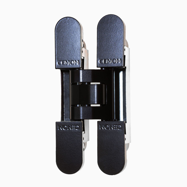 Петля скрытая CEMOM ESTETIC 100/A 3D 9005 черная, регулируемая, вес полотна 100кг, 28x160мм ...