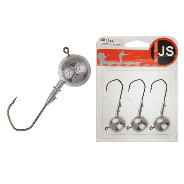 Джиг головка для рыбалки JS Jig for Sports #5/0 65гр, 3 шт в упаковке ...