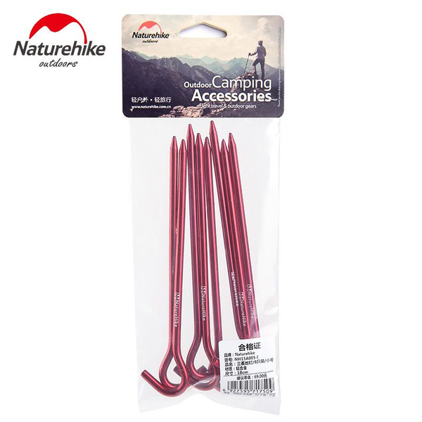 Изогнутые гвозди для палатки NatureHike NH15A008-I 8 pcs Алюминиевый ...