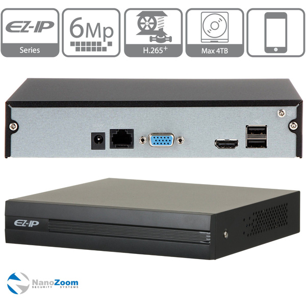 EZ-IP EZ-NVR1B04HC/E - видеорегистратор для камер видеонаблюдения IP ...