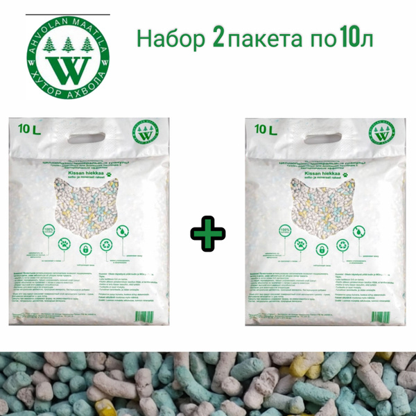 AHVOLAN MAATILA Наполнитель Бумажный, Минеральный Впитывающий 9500г ...