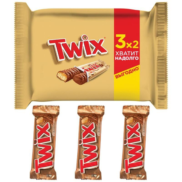 Шоколадные батончики Twix (3 штуки по 55 г) - купить с доставкой по выгодным ценам в интернет ...