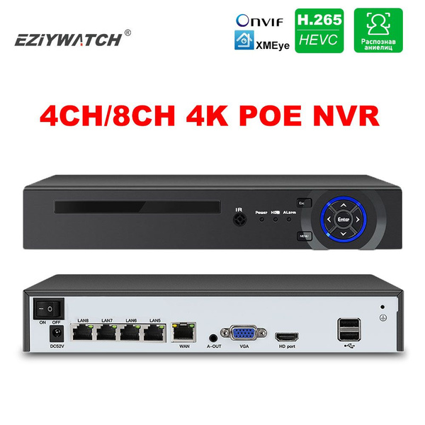 EZiYWATCH H.265 4/8CH 4K POE NVR Сетевой видеорегистратор с ...
