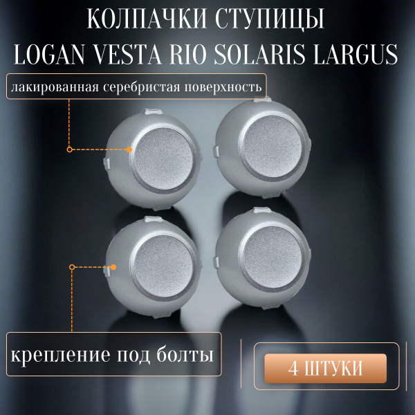 Колпачки на ступицу штампованных дисков ВАЗ Rio, Logan, Largus, Vesta ...