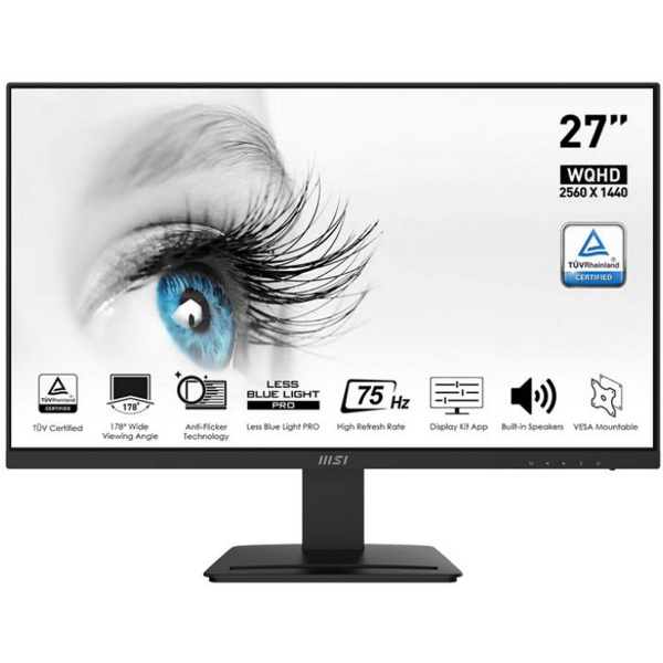 Монитор MSI PRO MP273QV, VA, 2560x1440, 75Hz (9S6-3PB6CH-028) 27 ...