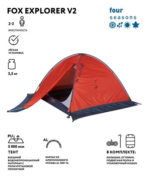 Палатка 3-местная RedFox Fox Explorer V2 - купить по выгодной цене в ...