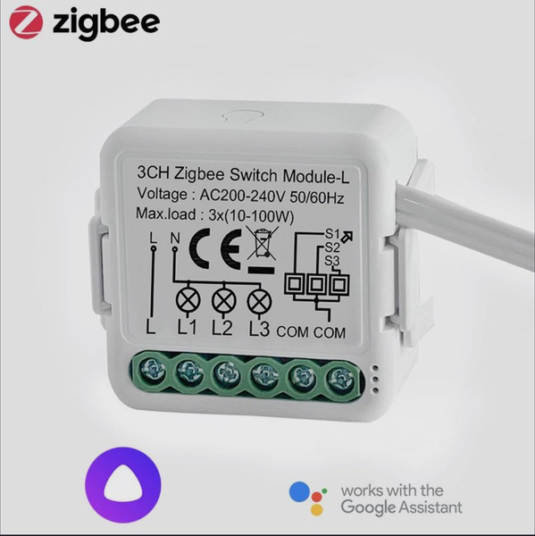 Реле для умного дома Zigbee 3 линии, с подключением только по фазе ...