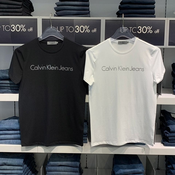 Футболка Calvin Klein, размер 46, цвет бело-терракотовый, 100% - купить ...
