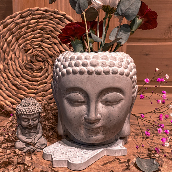 Кашпо, Кашпо-органайзер, горшок «голова Будды», 11 см х 10 см х 10 см ...