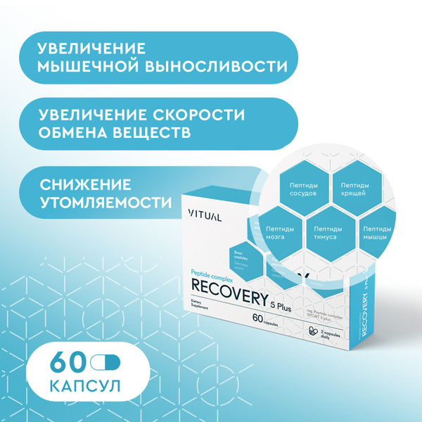 Пептидный комплекс Хавинсона Recovery 5 Плюс для мышц, пептиды 60 ...