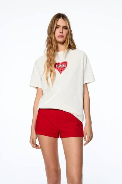 Футболка Pull&Bear, размер 48, 50, цвет синий, хлопок 100% - купить по выгодной цене в интернет ...