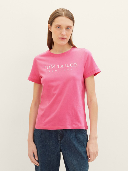Футболка Tom Tailor, размер 48, цвет розовый, 100% Хлопок - купить по ...