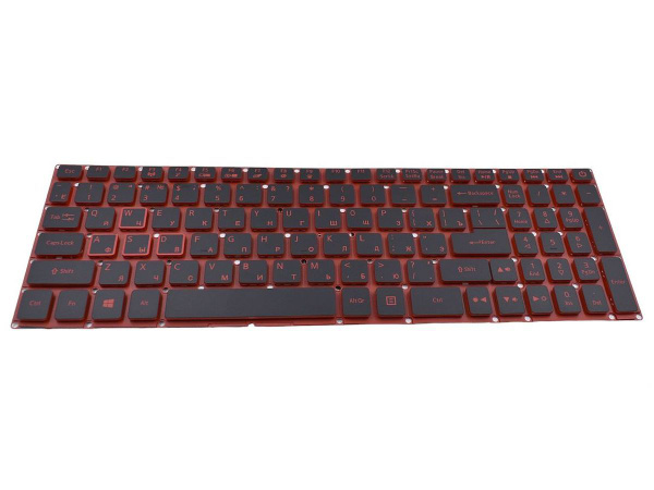 Клавиатура для Acer Nitro 5 AN515-31 ноутбука черная с красными буквами ...