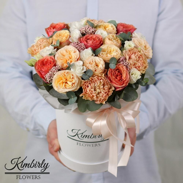 Роза, Кустовая роза, Пионовидная роза, Эустома, Гвоздика Kimbirly ...
