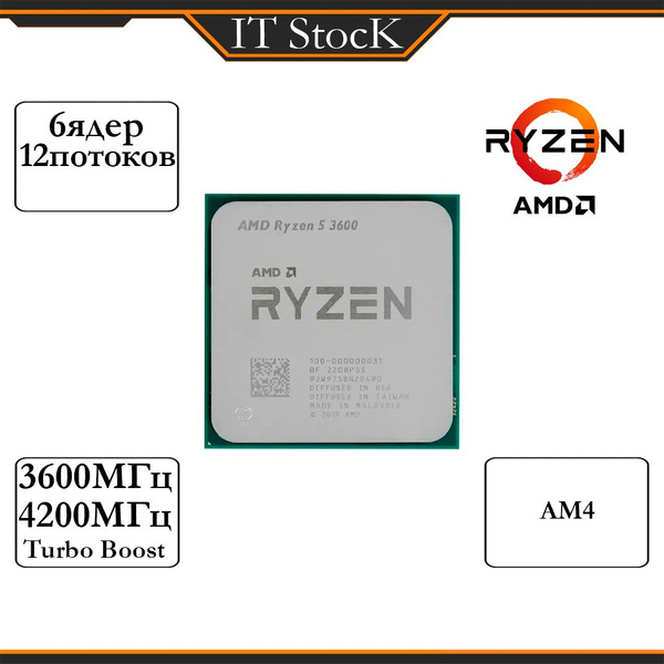 Процессор AMD R5 3600 Ryzen 5, OEM (без кулера), 6 яд., 3.6 ГГц купить ...