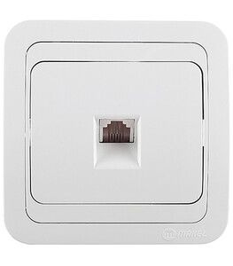 Розетка телефонная с рамкой с/у белая IP20 Makel Mimoza один модуль RJ11 - купить по низкой цене ...