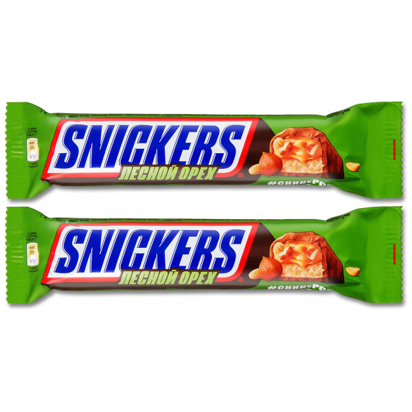 Шоколадный батончик Snickers (Сникерс) Лесной орех, 81 г, 2 шт ...