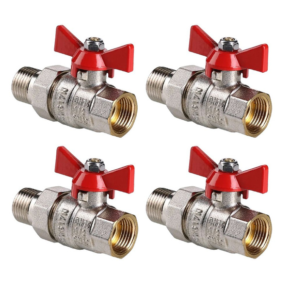 Кран шаровой 1/2" (4 штуки) вн-нар VALTEC BASE с полусгоном, прямой ...