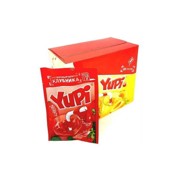 "YUPI", Клубника 15г. - 24шт. растворимый напиток - купить с доставкой по выгодным ценам в ...