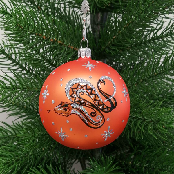 Елочный шар Ёлочка "змея", диаметр 7 см, купить по выгодной цене в ...