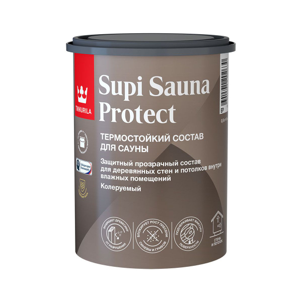 Tikkurila Supi Sauna Protect Ep состав защитный для стен и потолков в