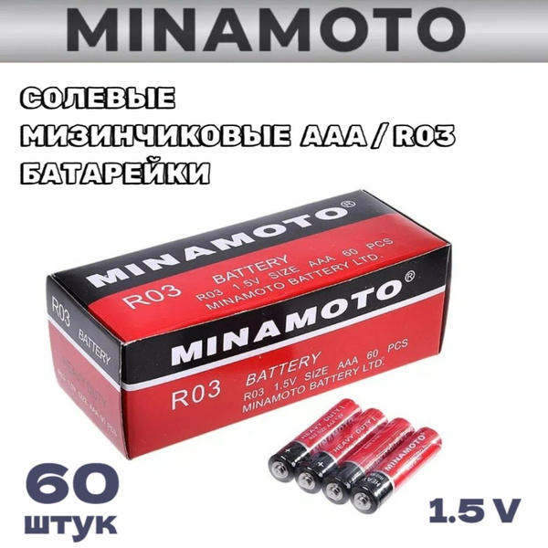 Батарейка Minamoto R03 AAA Heavy Duty 1.5V спайка 4шт. - купить с ...