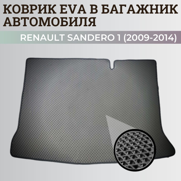 Коврик в багажник Сандеро 1-БАГ, цвет черный, черный матовый - купить ...