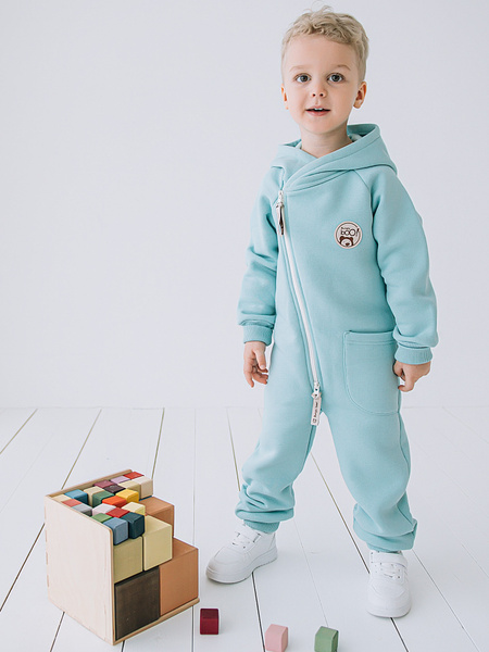 Комбинезон утепленный Девочки, Мальчики BUNGLY, размер 116, рост 110-116 голубой Лето Самокат ...