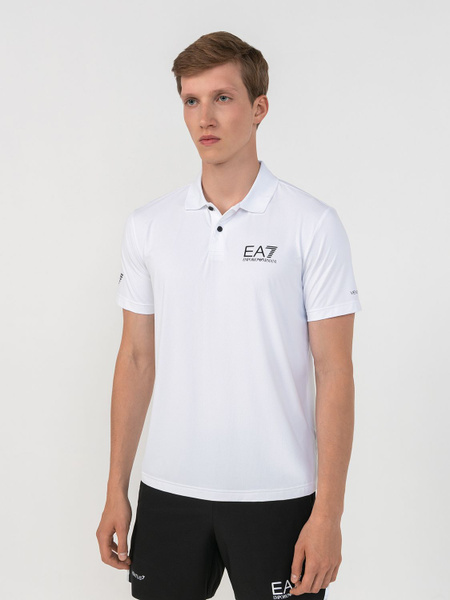 Поло EA7, размер 50, 52, цвет белый, полиамид 92% эластан 8% - купить по выгодной цене в ...