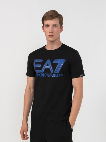 Футболка EA7, размер 52, 54, цвет черный, хлопок 96% эластан 4% - купить по выгодной цене в ...