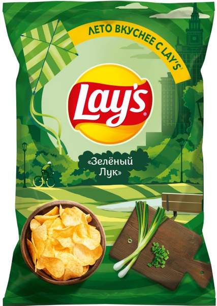 Чипсы Lay's Зеленый лук, 140г, 3 шт. - купить с доставкой по выгодным ...