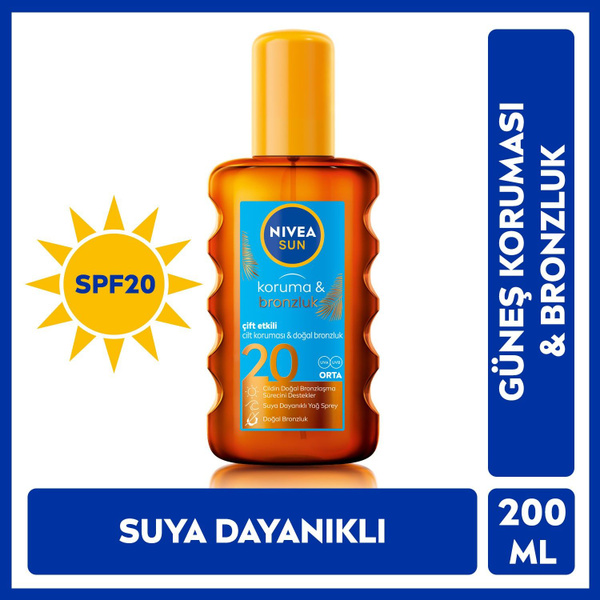 NIVEA Sun SPF20 Солнцезащитное масло для защиты и загара 200 мл спрей ...