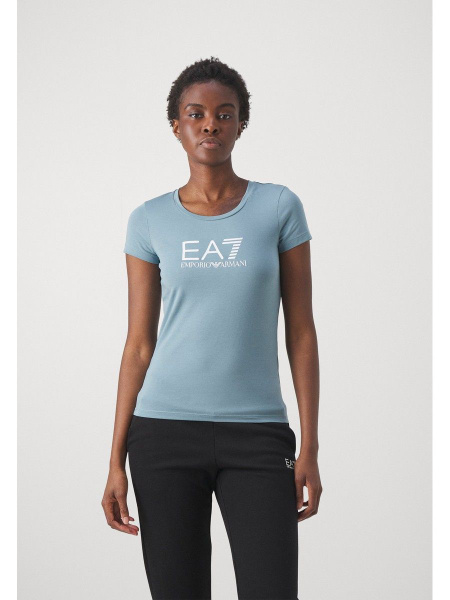 Футболка EA7, размер 38, цвет голубой, Состав материала указан на бирке. - купить по выгодной ...